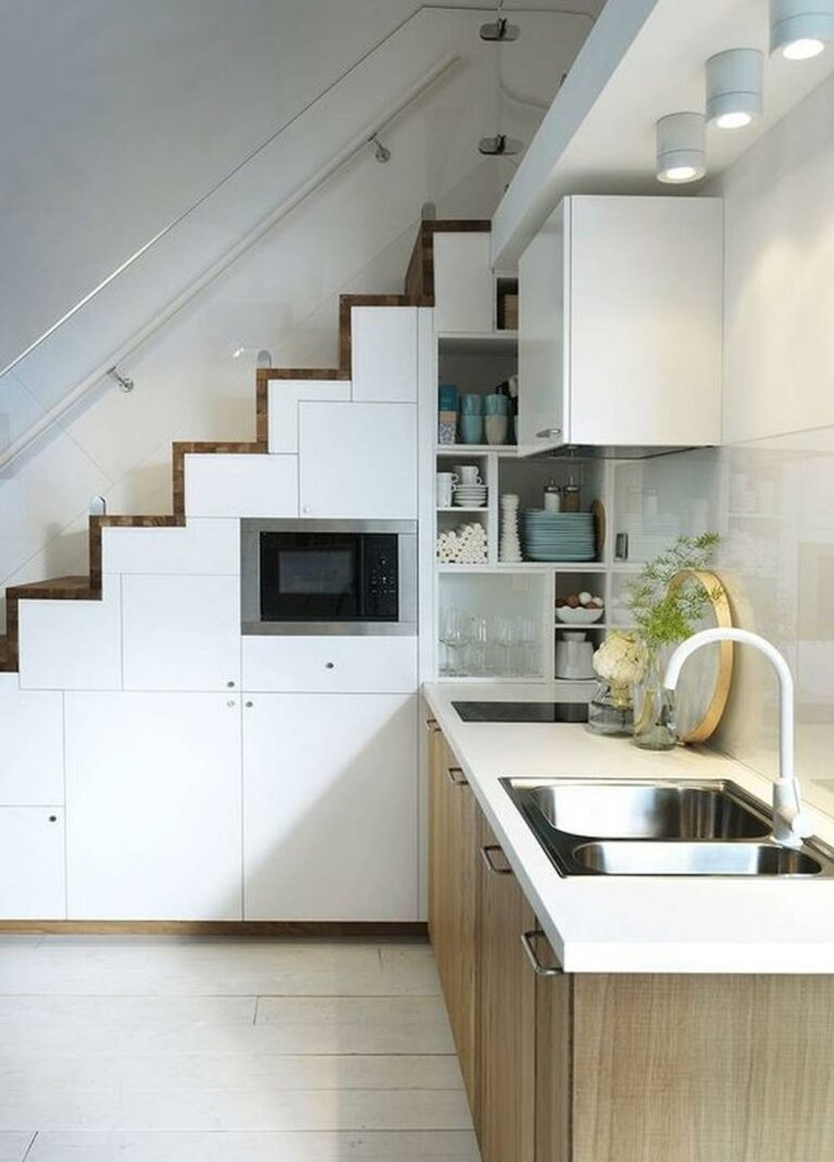 56 Ingenious Under Stairs Kitchen Designs