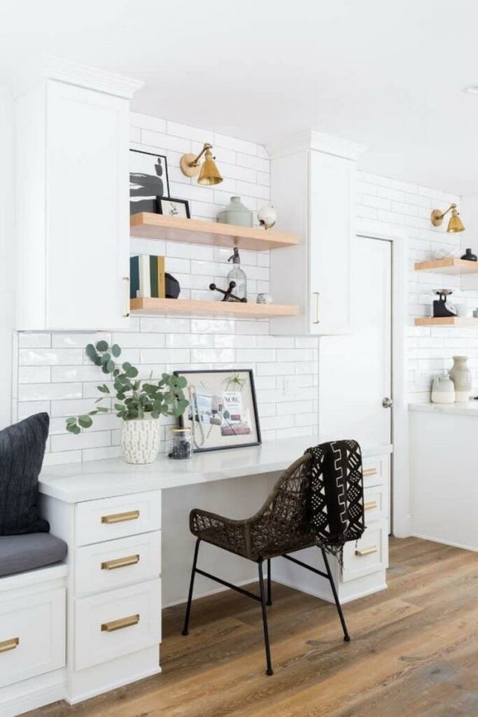 30 Genius Kitchen Office Designs for Modern Homes