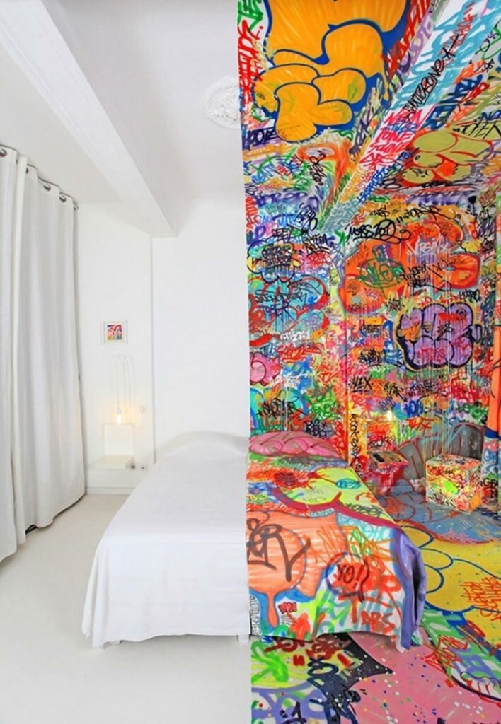 41 Bold Graffiti Statement Interior Wall Ideas