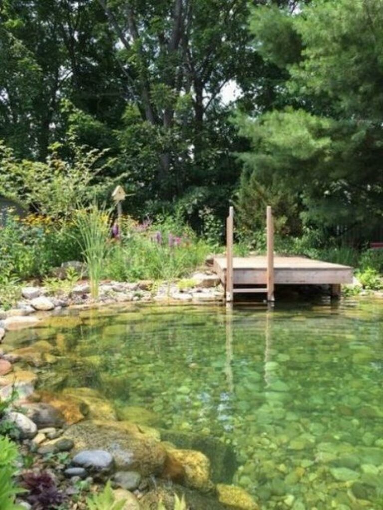 44 Beautiful Natural Swimming Pond and Pool Ideas