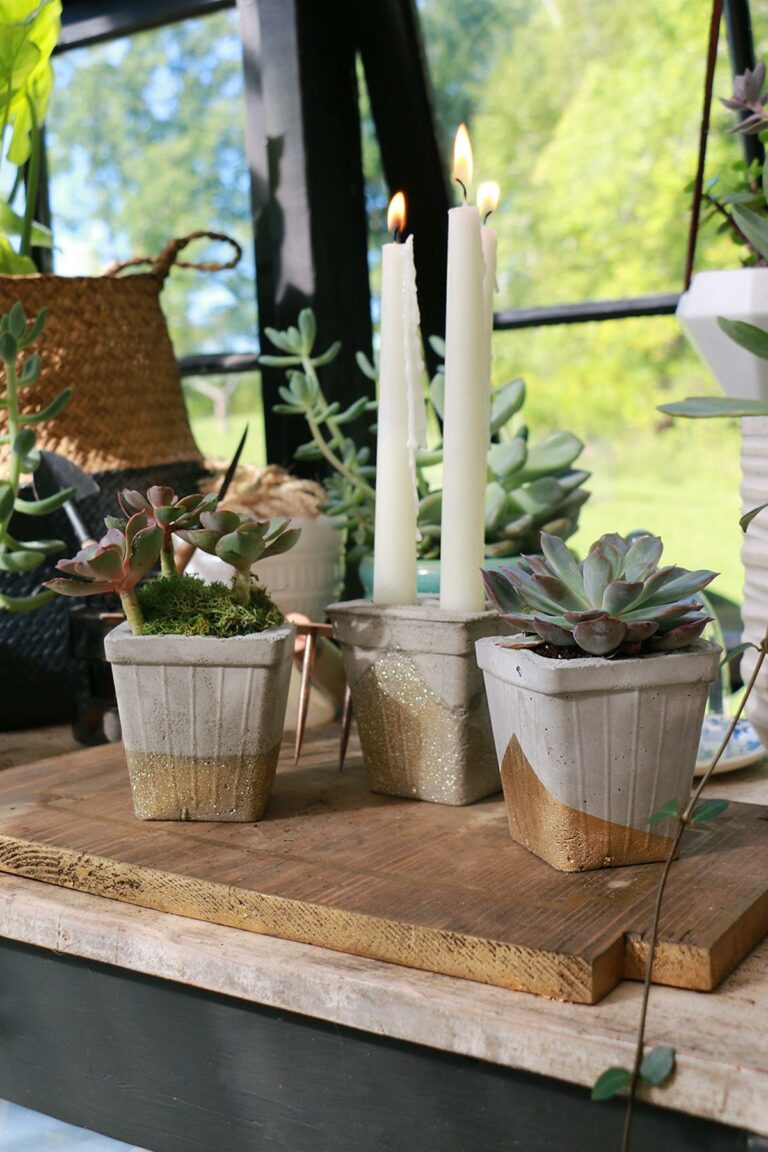 26 Elegant DIY Concrete Planters for Your Garden