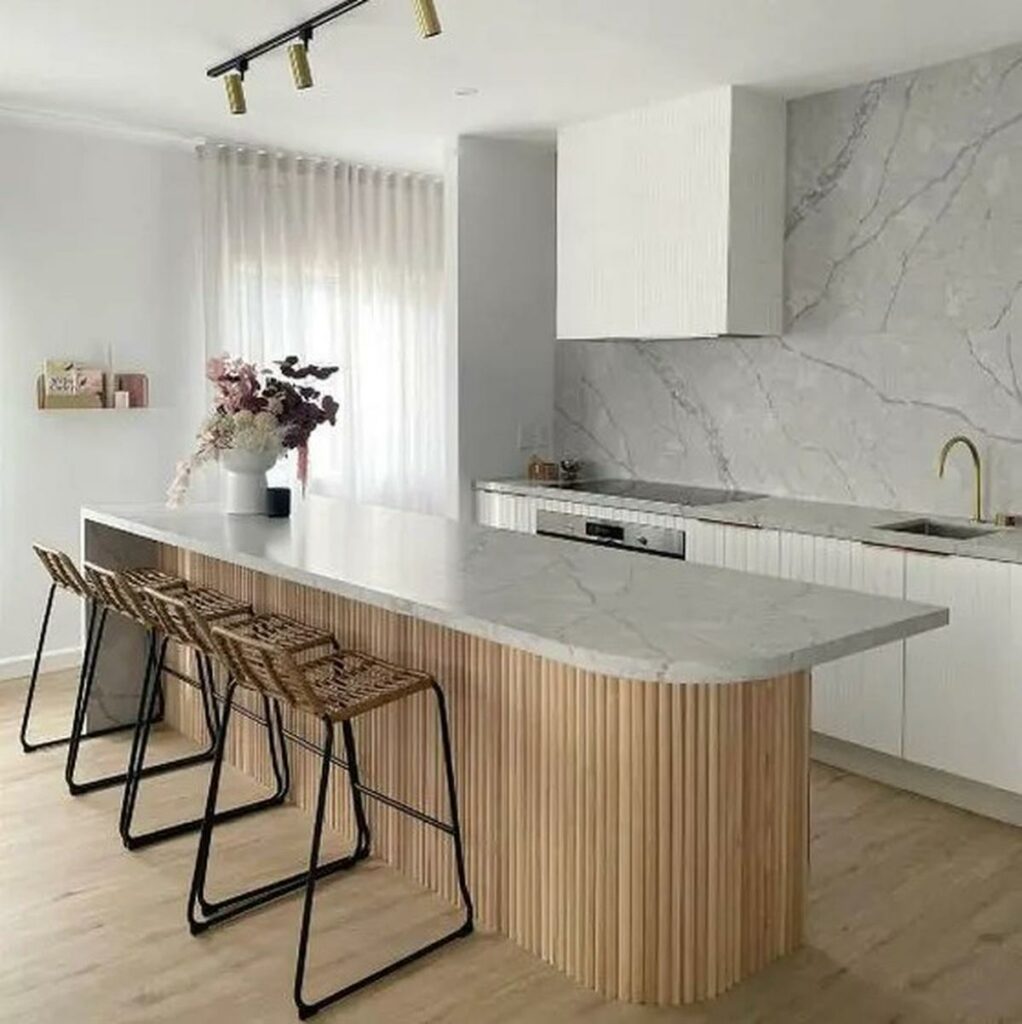 49 Bold and Modern Fluted Kitchen Island Ideas