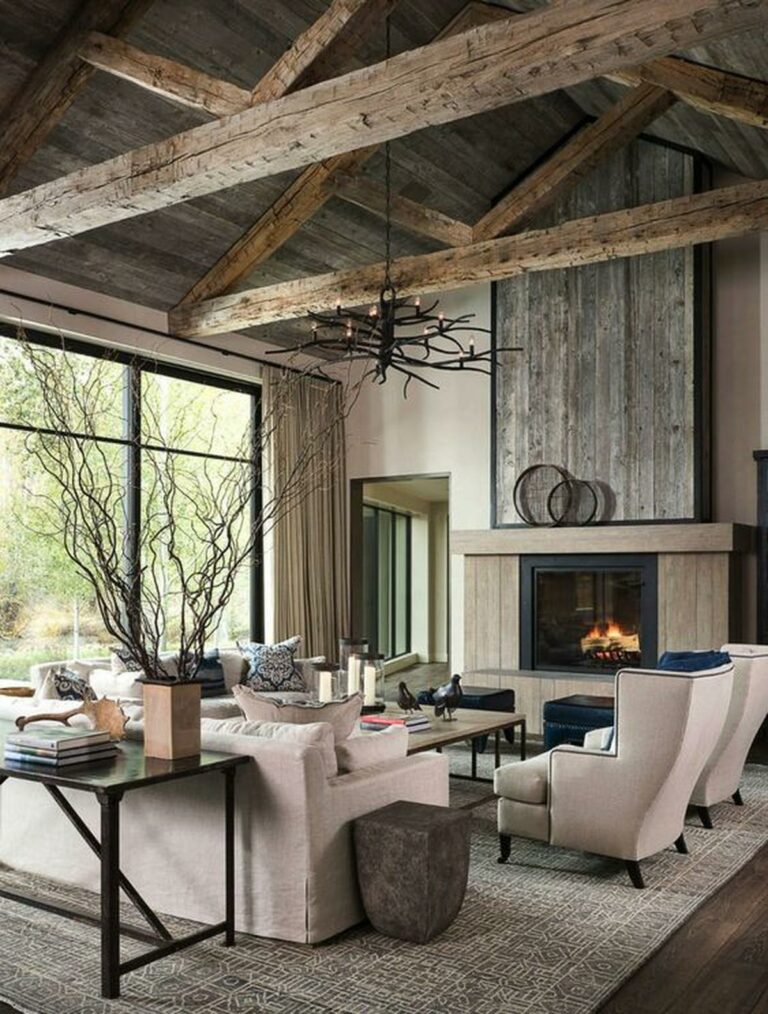 33 Living Room Inspirations Featuring Beautiful Wooden Beams