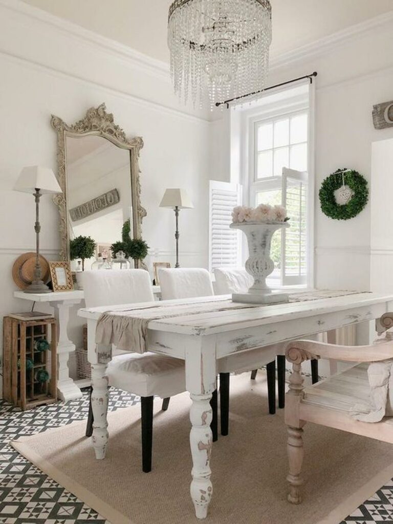 41 Enchanting Shabby Chic Dining Room Designs