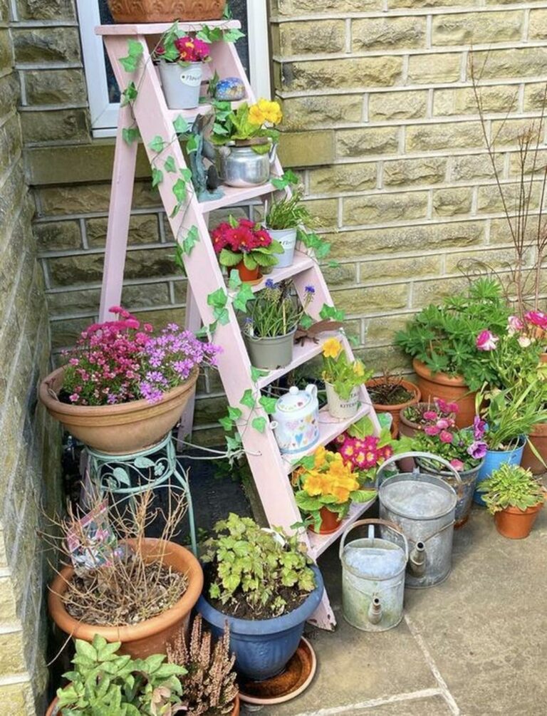 46 Vintage Ladder Garden Transformation Ideas