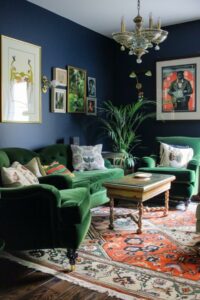 42 Tranquil Blue And Green Living Rooms