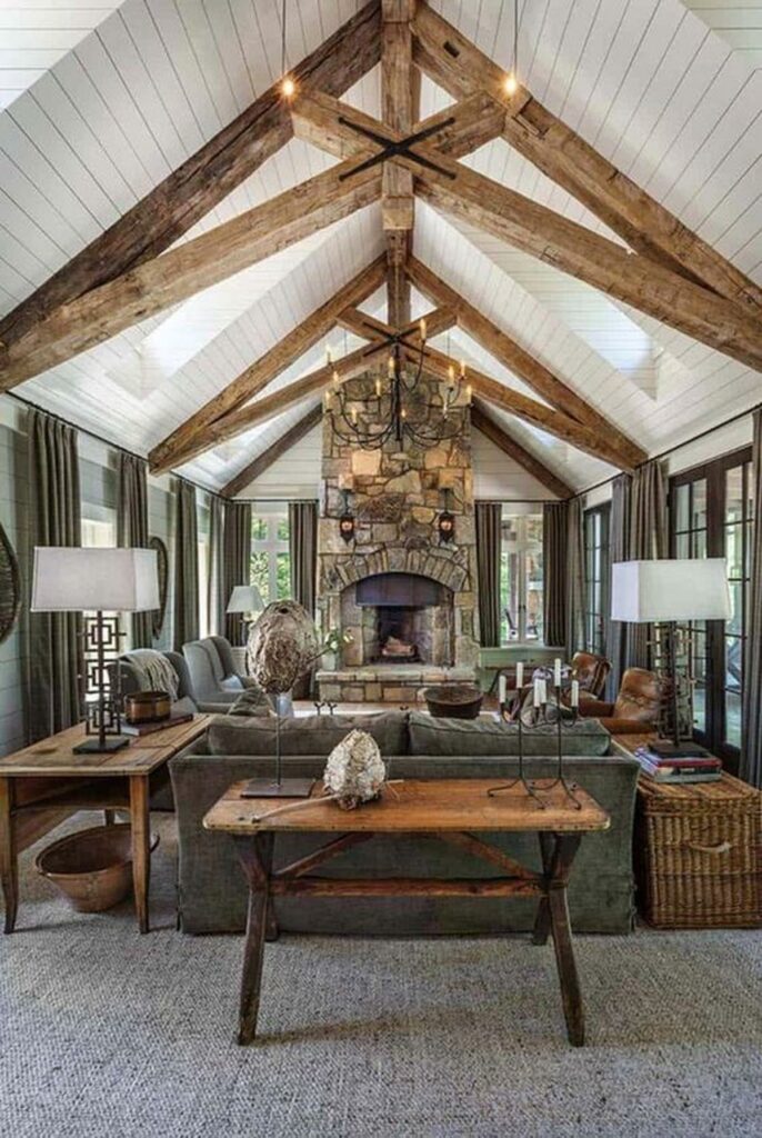 33 Living Room Inspirations Featuring Beautiful Wooden Beams