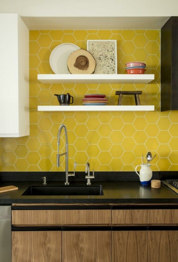 41 Bold Hexagon Tile Ideas for Kitchen Backsplashes