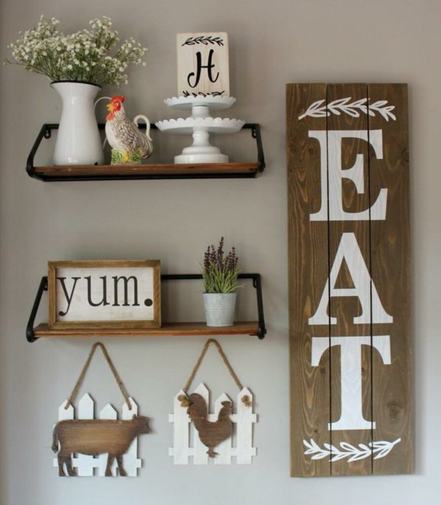27 Charming Rustic Kitchen Wall Decor Ideas