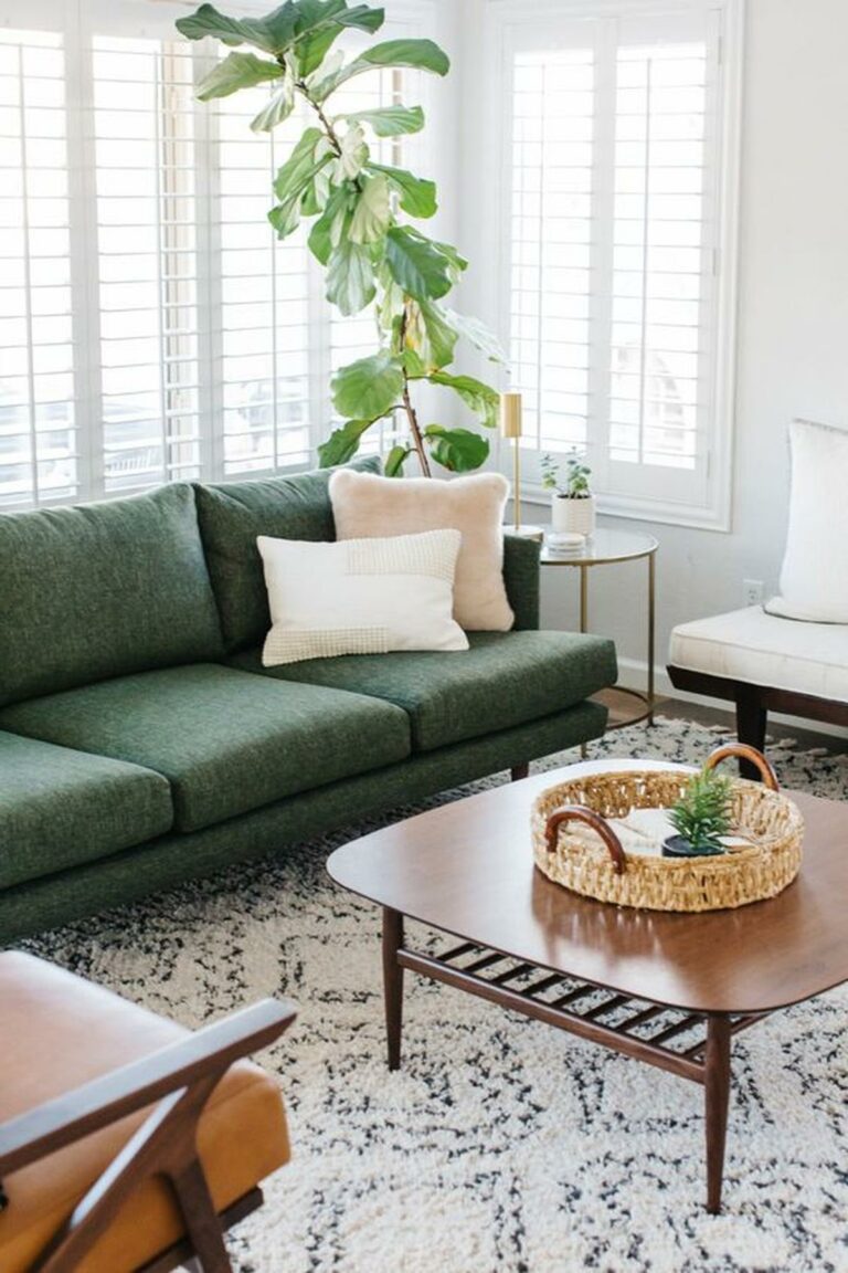 40 Serene Green And White Living Rooms