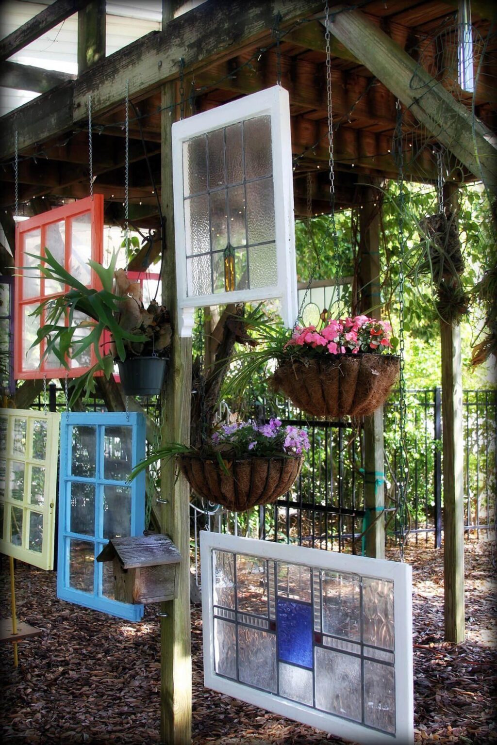 49 Eye-Catching Outdoor Designs Using Old Windows