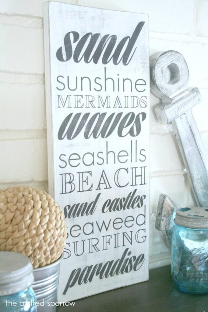 52 Awesome Beach Themed Wooden Signs for a Coastal Vibe