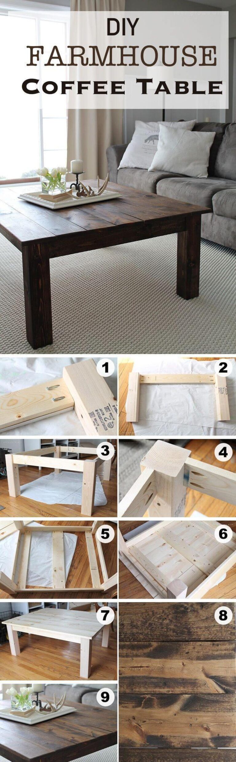 22 Practical and Stylish Farmhouse Coffee Table DIY Projects