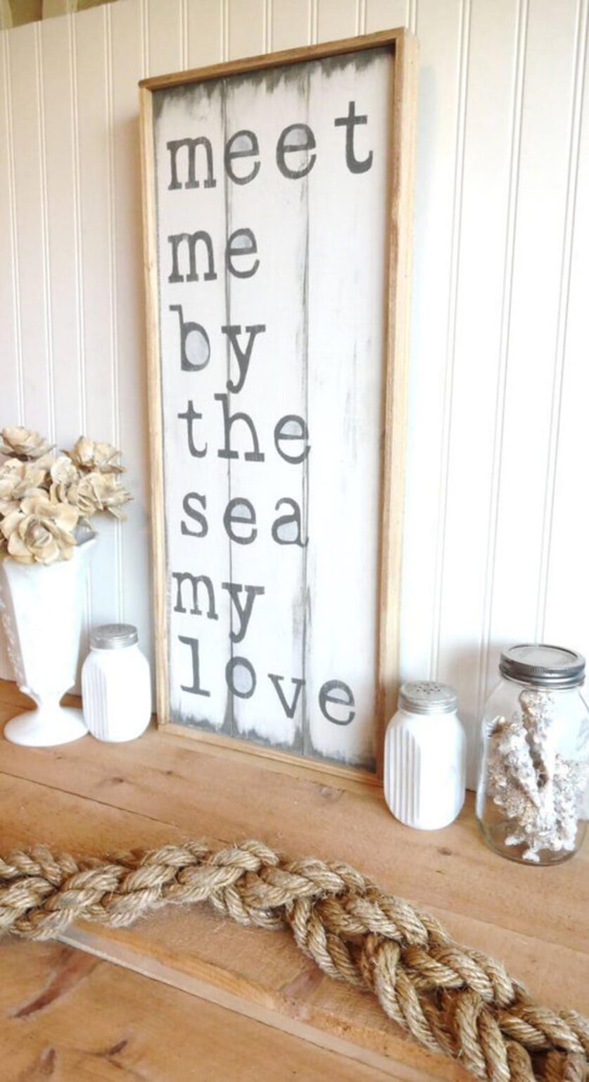 52 Awesome Beach Themed Wooden Signs for a Coastal Vibe
