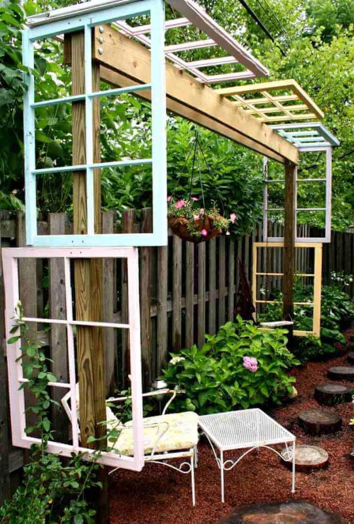 49 Eye-Catching Outdoor Designs Using Old Windows