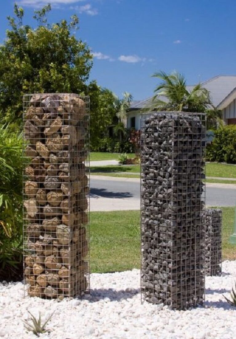 24 Delightful Gabion Plant Stand Ideas for Your Outdoor Oasis