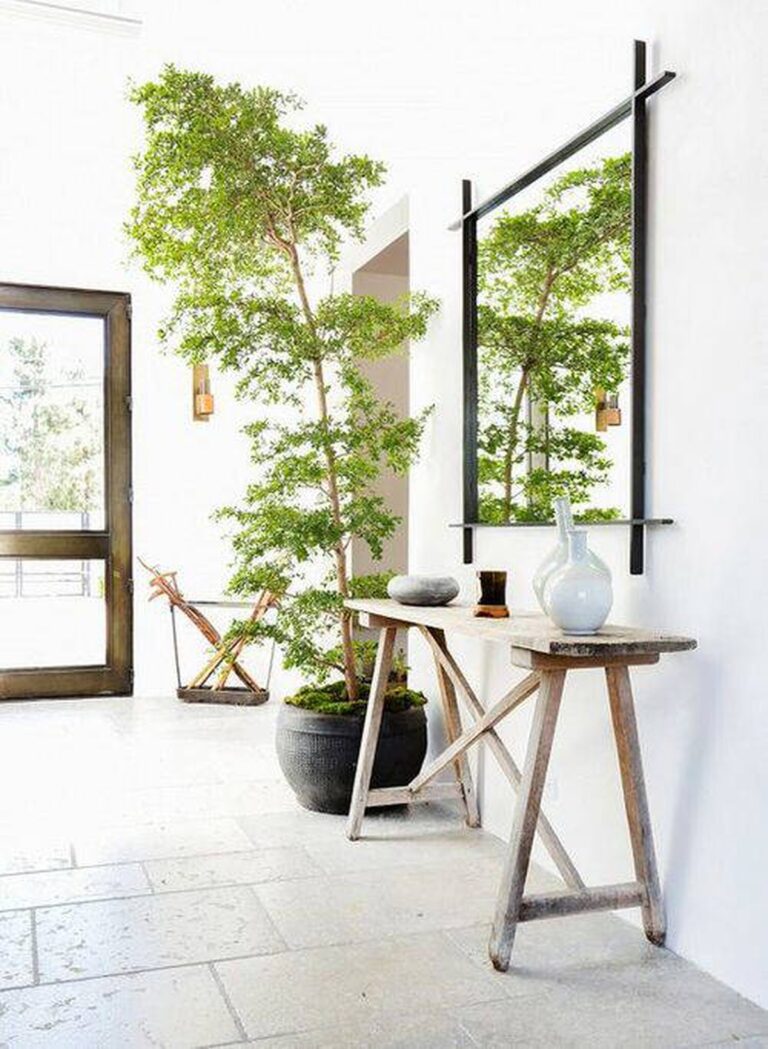 32 Stunning Entryway Decor Ideas With Plants That Welcome Home