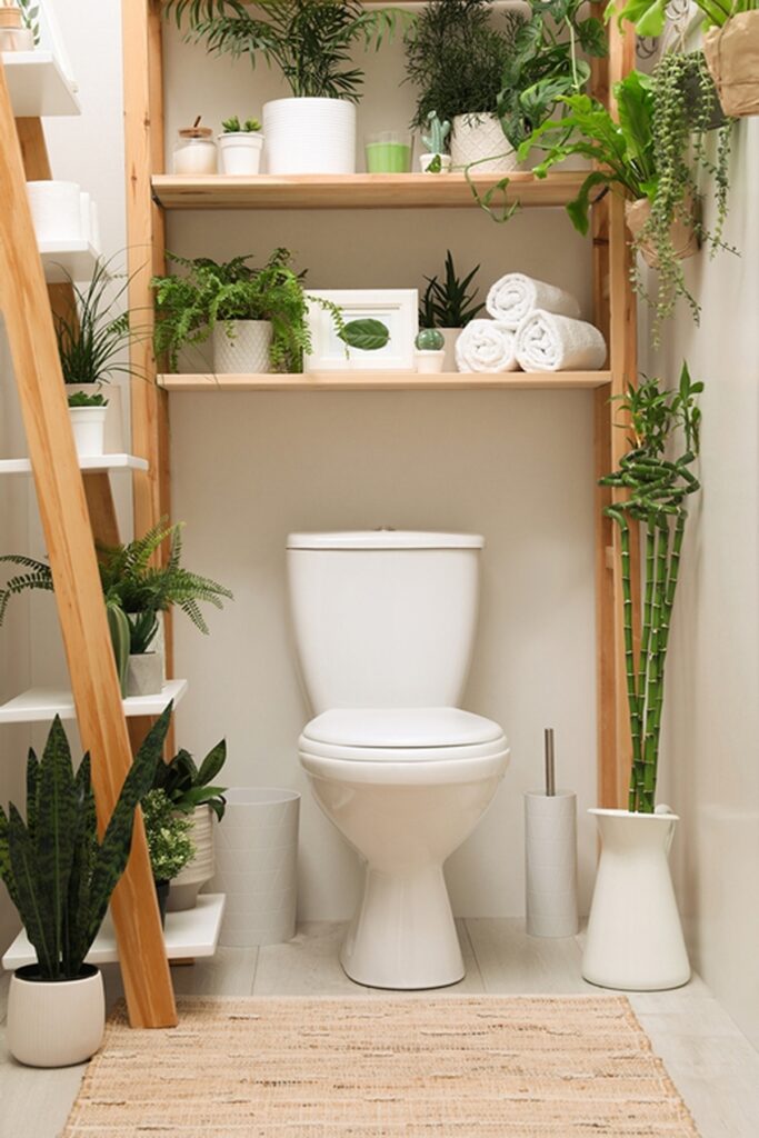 37 Charming Plants Around the Toilet Seat Ideas for Bathroom Bliss