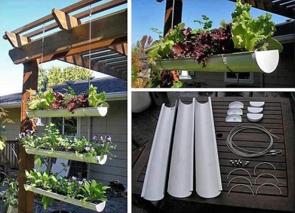 13 Clever Vertical DIY Rain Gutter Garden Ideas For Small Spaces