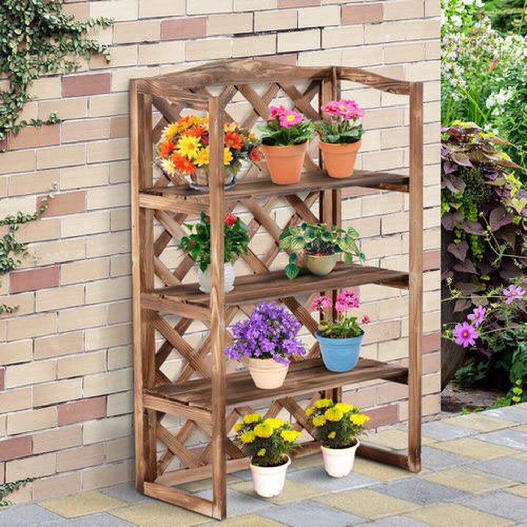 28 Genius Garden Plant Shelf Ideas to Brighten Your Outdoor Space