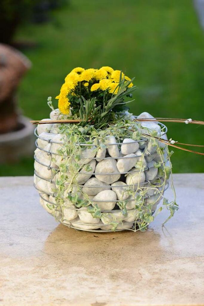24 Delightful Gabion Plant Stand Ideas for Your Outdoor Oasis