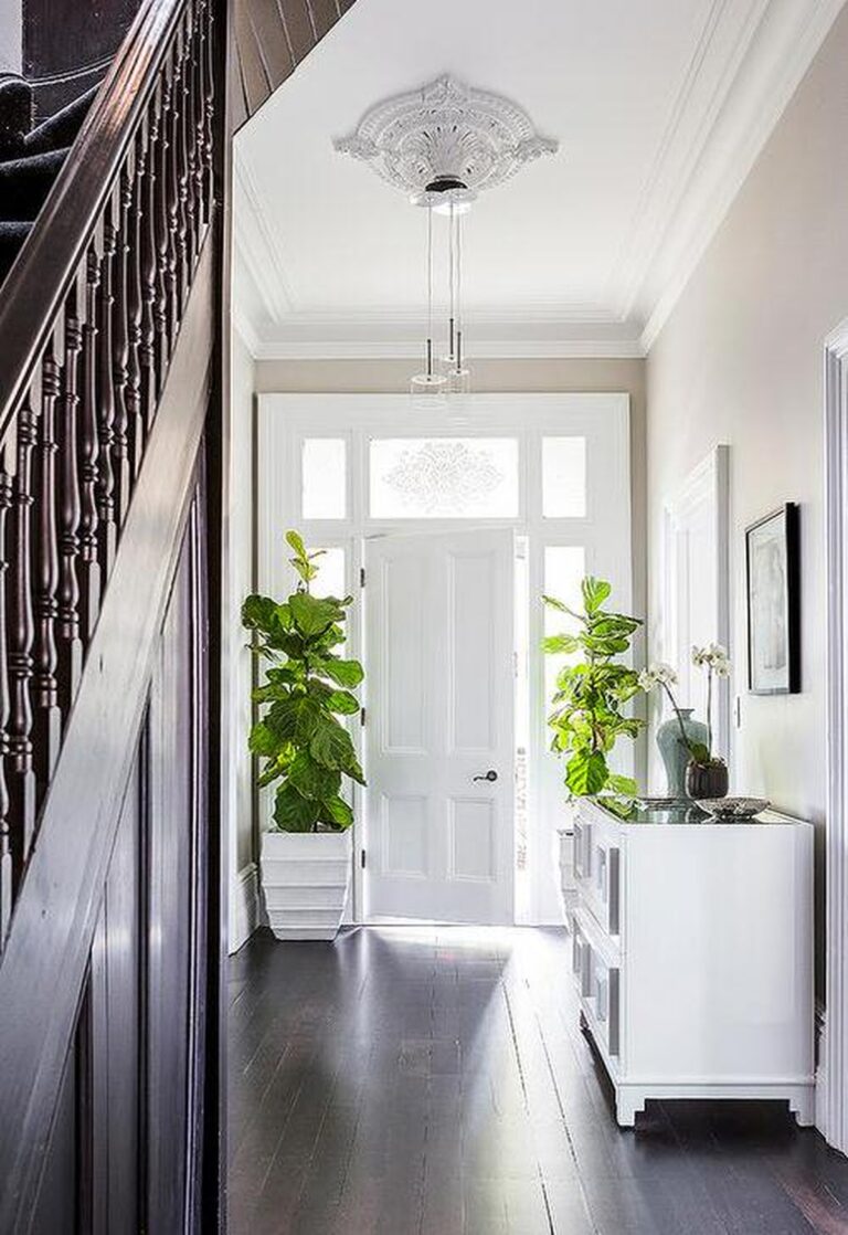32 Stunning Entryway Decor Ideas With Plants That Welcome Home