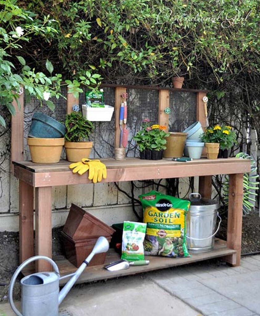 35 Brilliant Free DIY Potting Bench Plans & Projects for Gardeners