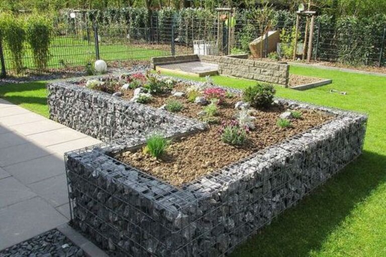 24 Delightful Gabion Plant Stand Ideas for Your Outdoor Oasis