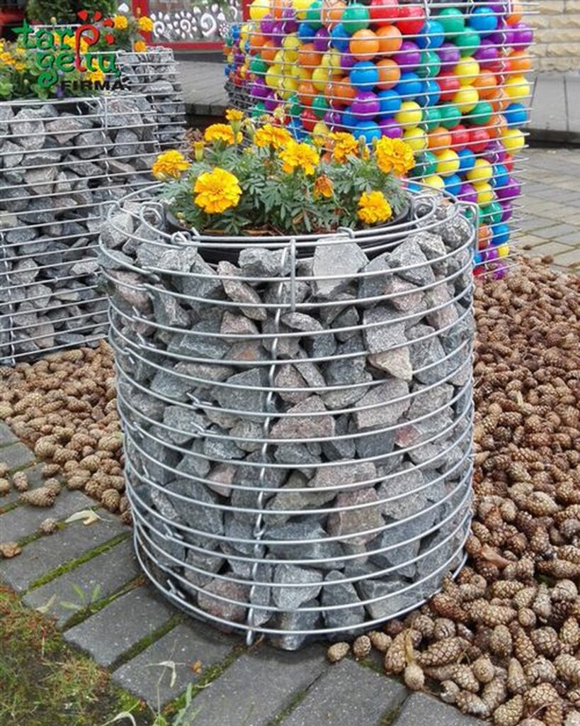 24 Delightful Gabion Plant Stand Ideas for Your Outdoor Oasis