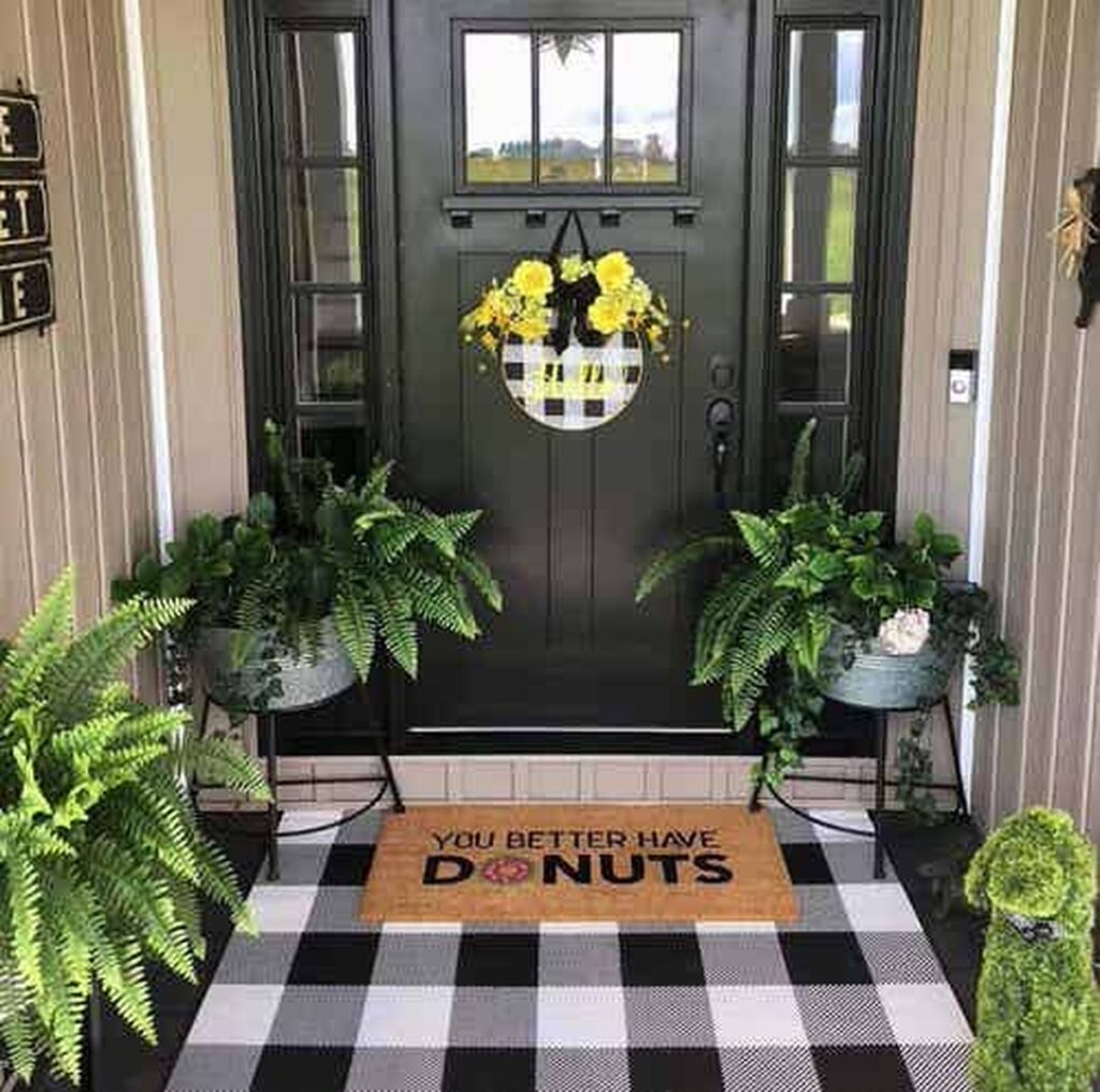 32 Stunning Entryway Decor Ideas With Plants That Welcome Home