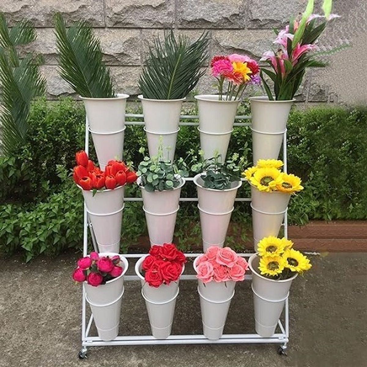 15 Charming Flower Display Stand With Buckets Ideas to Try Today