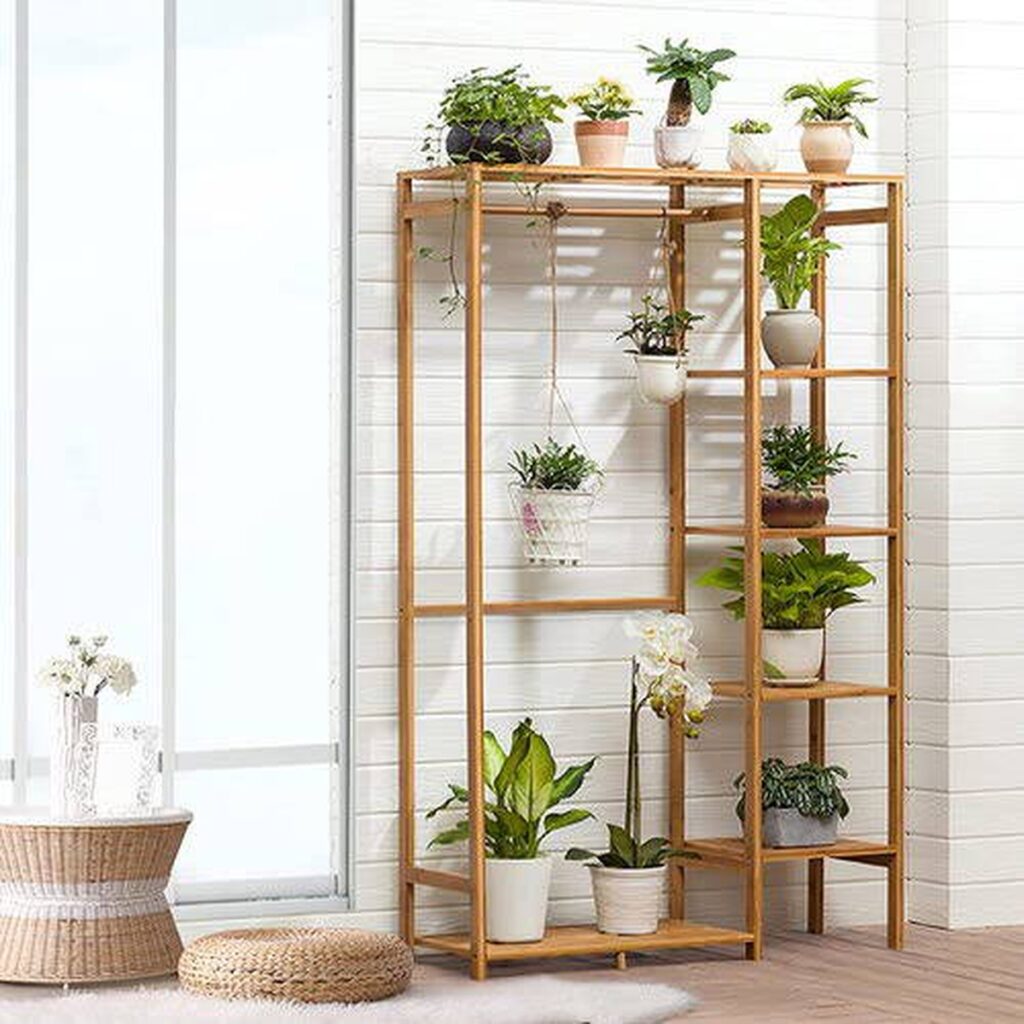 21 Charming Coat & Cloth Racks Transformed Into Plant Garden Ideas