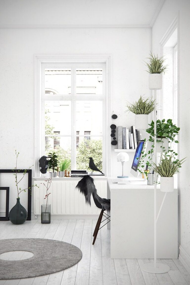 20 Refreshing Green Home Office Desk Ideas with Plants