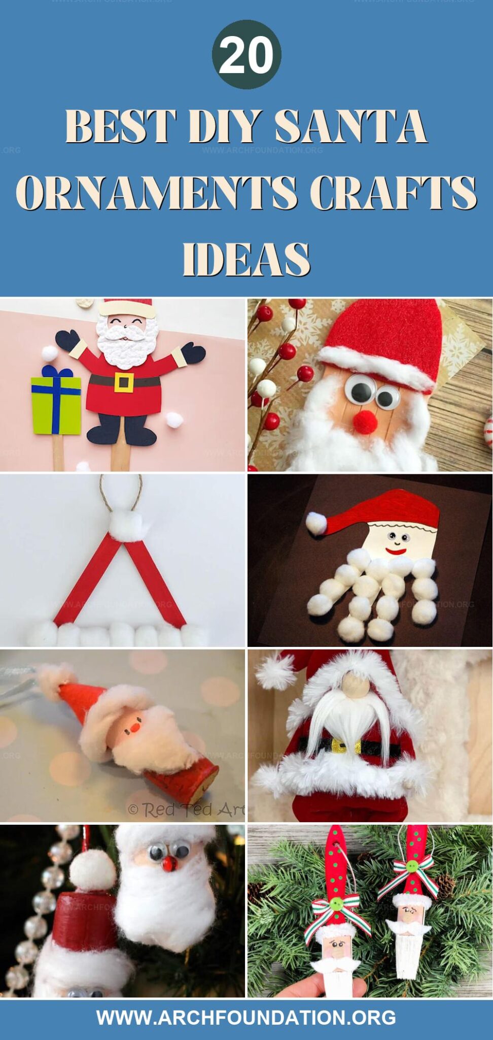 20 Festive DIY Santa Ornaments to Make Your Christmas Tree Extra Special
